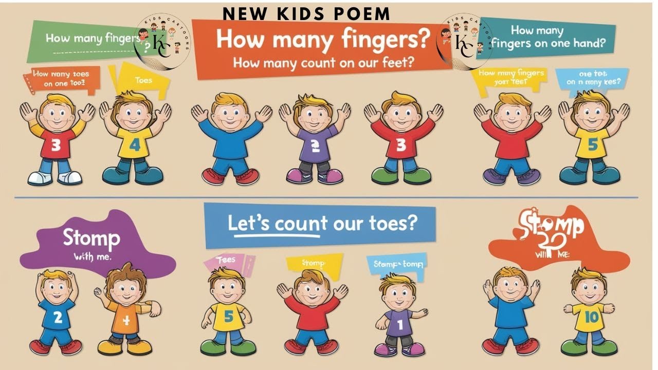 How Many Fingers? New Kids Poem - YouTube