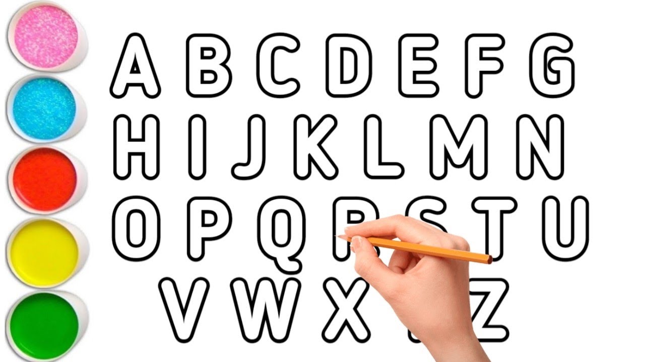 A to Z, Kids rhymes, collection for writing along dotted lines for ...