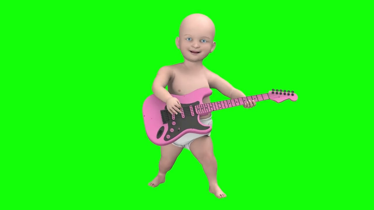 [4K] Guitar Baby - Green Screen - YouTube