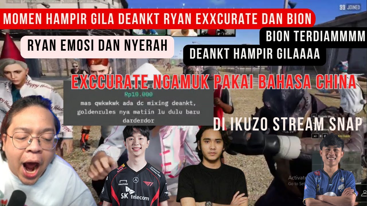 momen kocak hampir gila deankt ryan excurrate dan bion ! di ikuz stream snap ! pubg indonesia ...