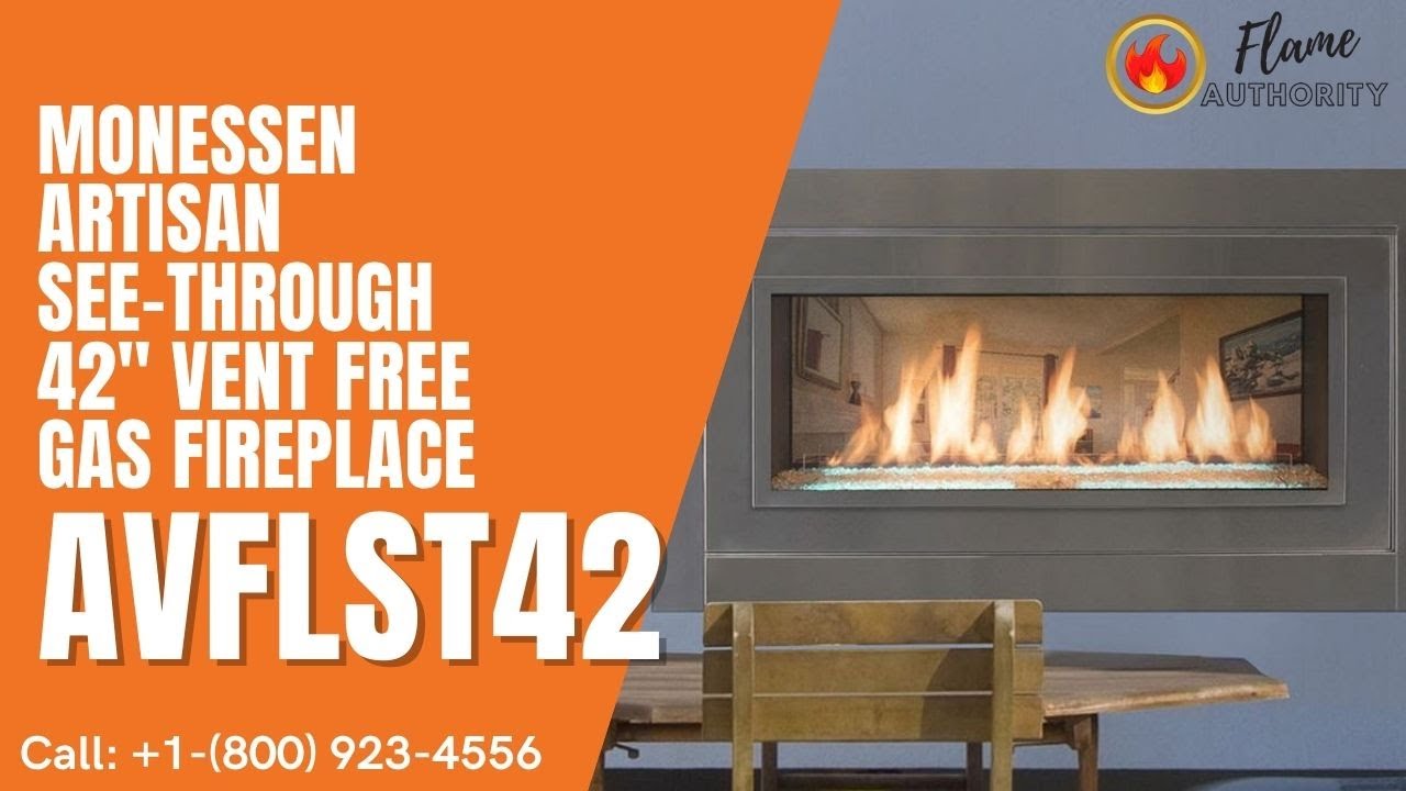 Monessen Artisan See-Through 42" Vent Free Gas Fireplace AVFLST42 - YouTube
