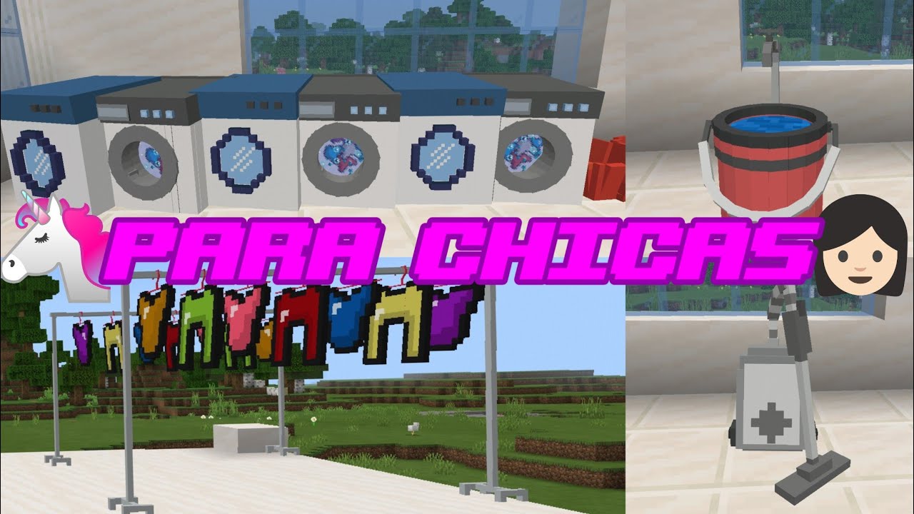 Un Mod para CHICAS 👩 💋💄💅 | Laundry Set Addon Minecraft Bedrock 1.17.10 ...