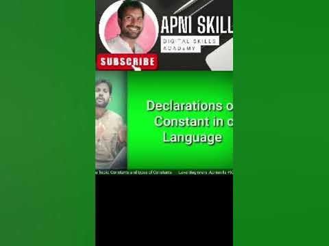 c language topic: intro to constant | constants in c | c language tutorial - YouTube