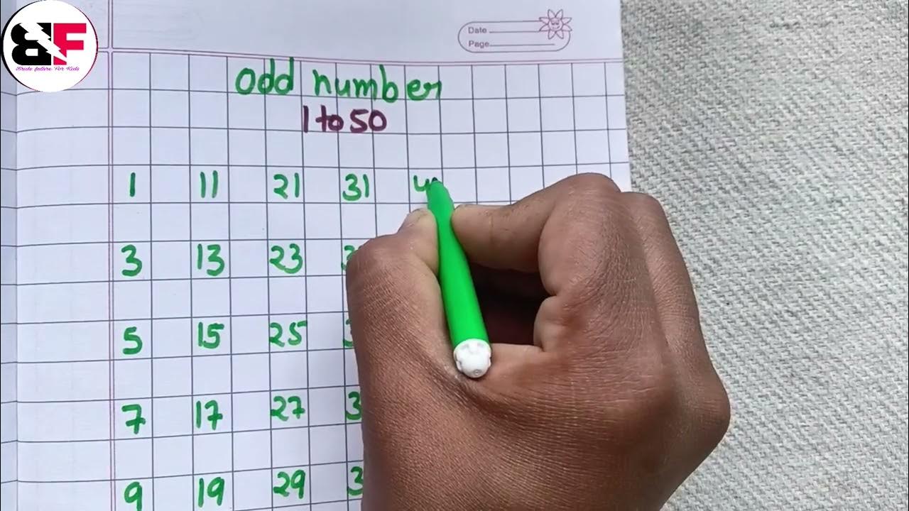 write the odd numbers 1 to 50 for kids # video 👌🖌️💯 - YouTube