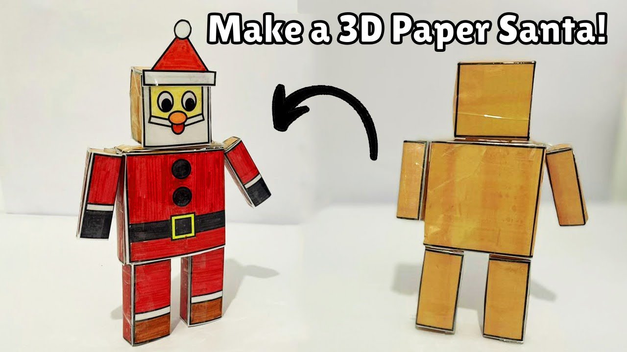How to Make a 3D Paper Santa | DIY Paper Christmas Craft for Kids - YouTube