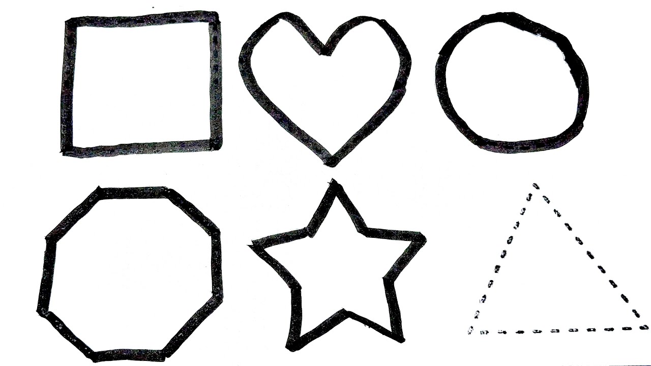 Learn 2d shapes l 2d shapes drawing activity for kids l colors for ...