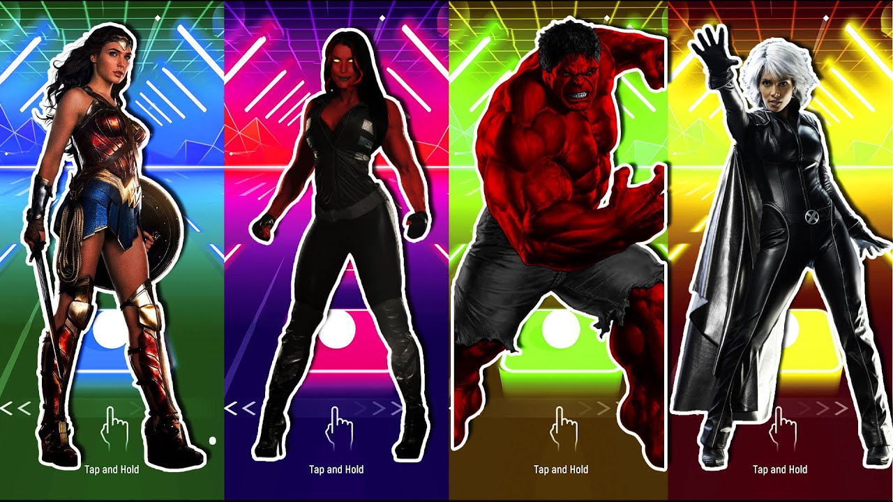 SUPER HEROES 🆚 Wonder Woman 🆚 Red She-Hulk 🆚 Red Hulk 🆚 Storm | Tiles ...