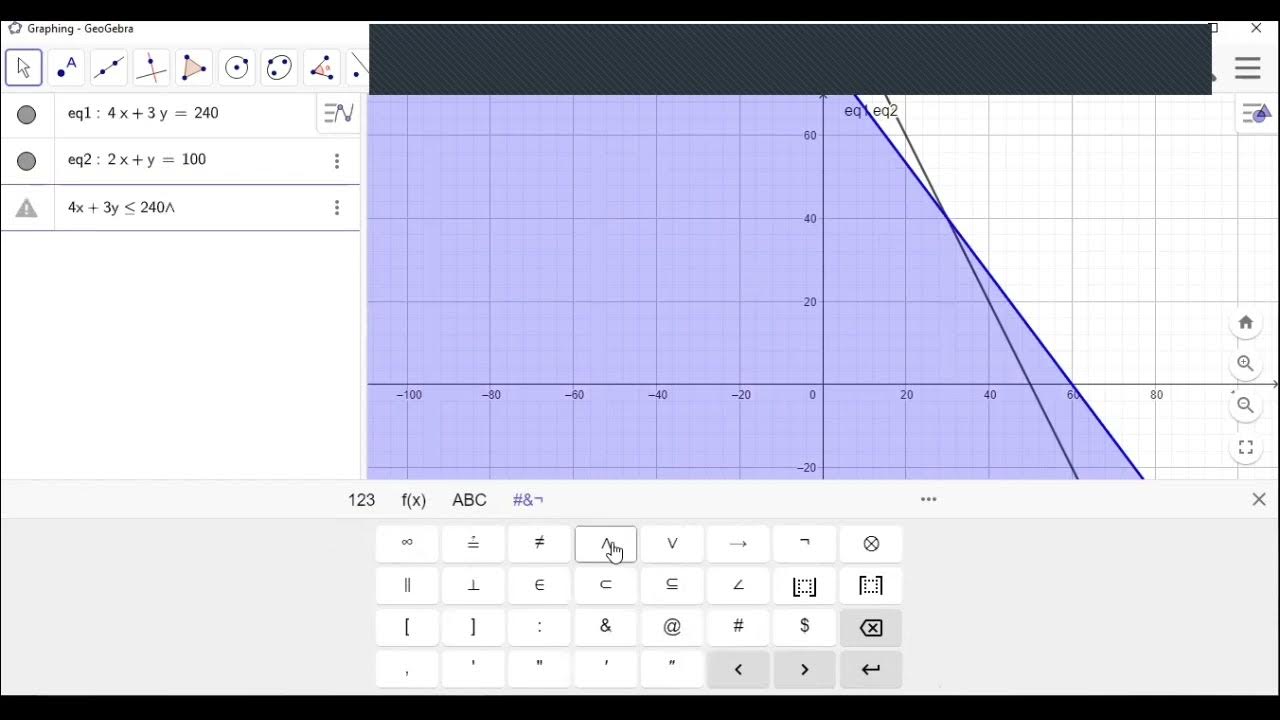Penyelesaian Program linear Metode grafik menggunakan Geogebra - YouTube