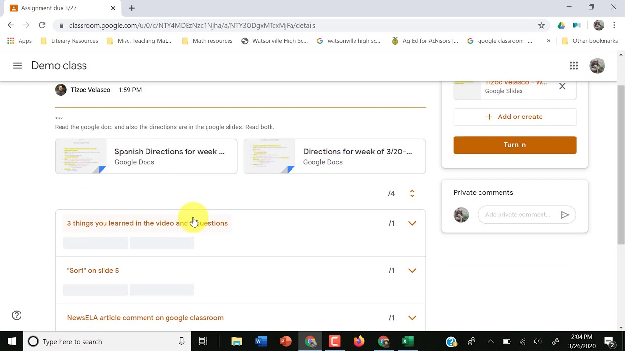 Google classroom tutorial for students Spanish and English - YouTube