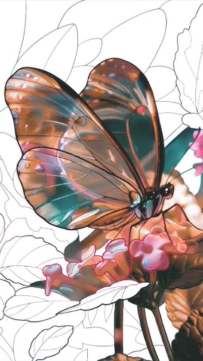 Color the butterfly that lands on the flower - YouTube
