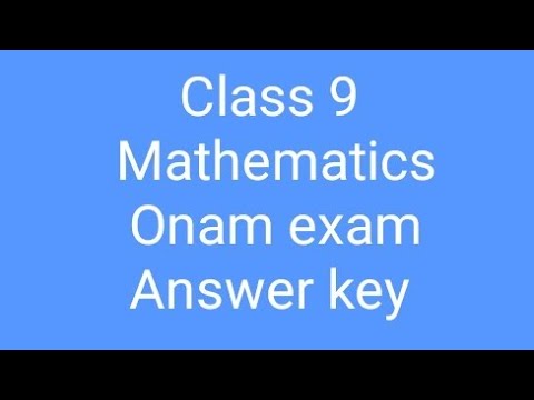 Class 9 Mathematics Onam exam Answer key - YouTube