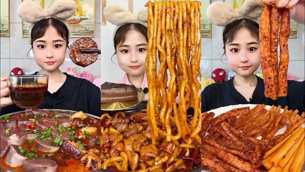 chinese eating spicy food challenge | asmr eating show chinese food ...