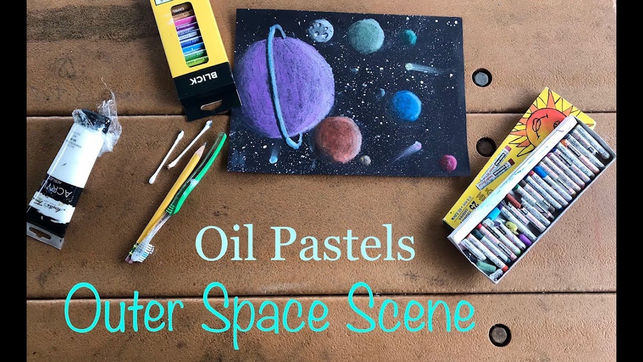 Outer Space in Oil Pastel Elementary Art Lesson - YouTube