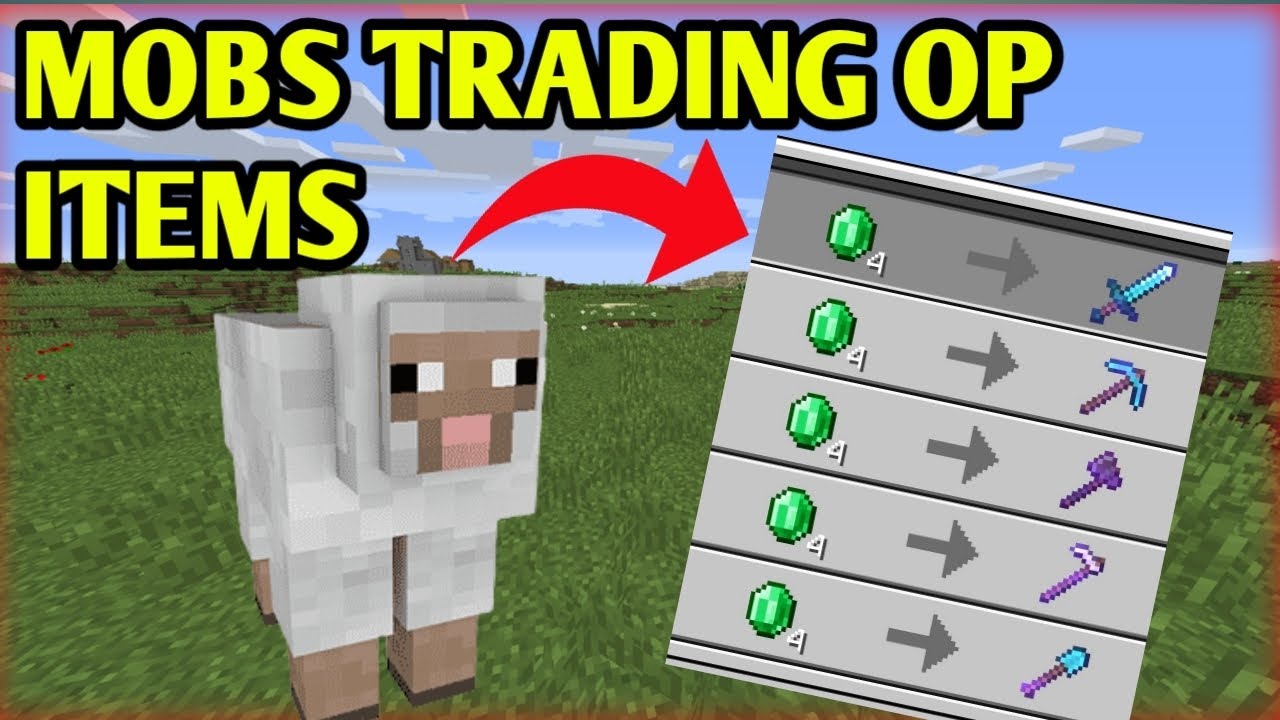 MINECRAFT BUT MOBS TRADE OP ITEMS 😱 - YouTube