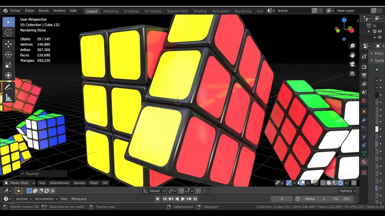 Rubick's cube flash blender 3d : modéliser et animer en 5 minutes maxi ...
