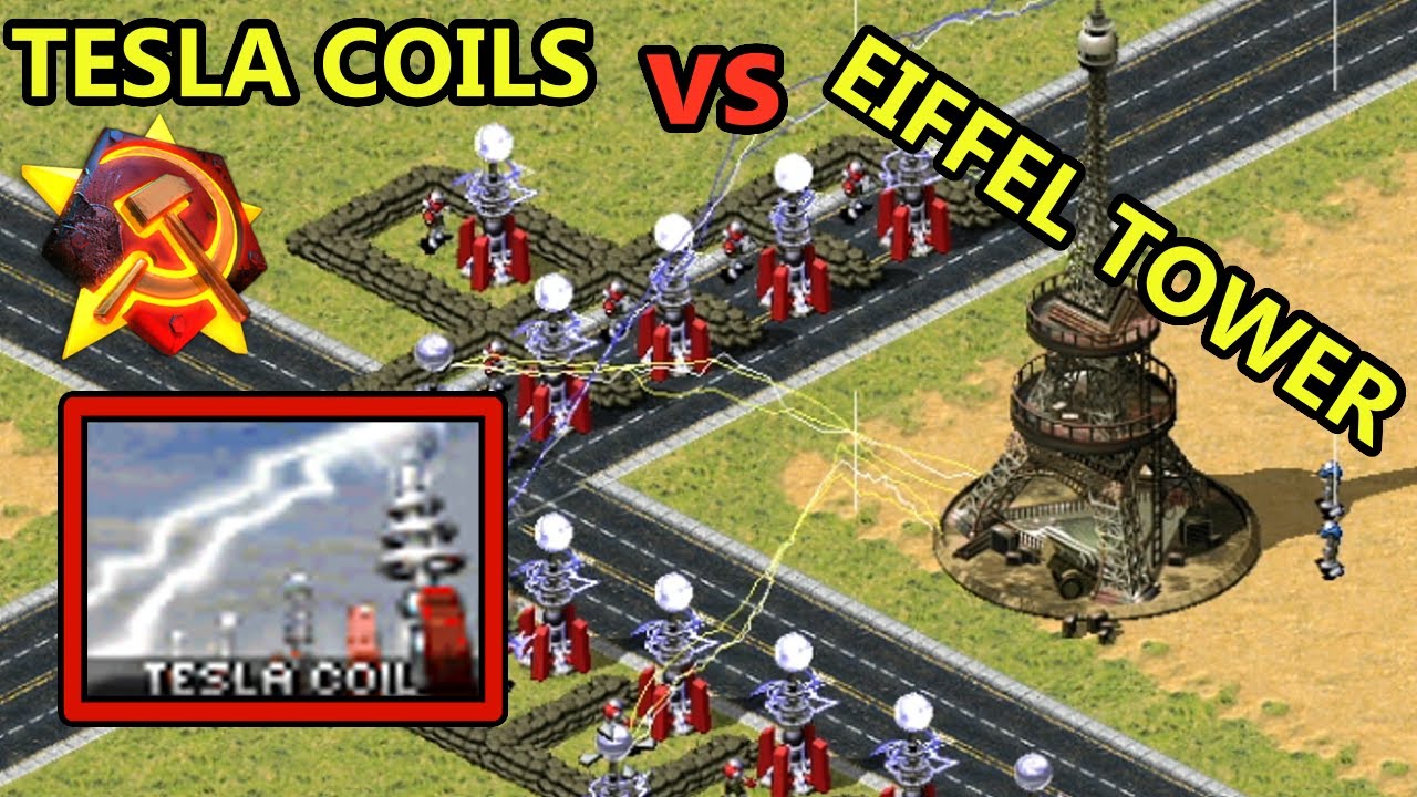 Eiffel Tower Vs Tesla Coils - Red Alert 2 - YouTube