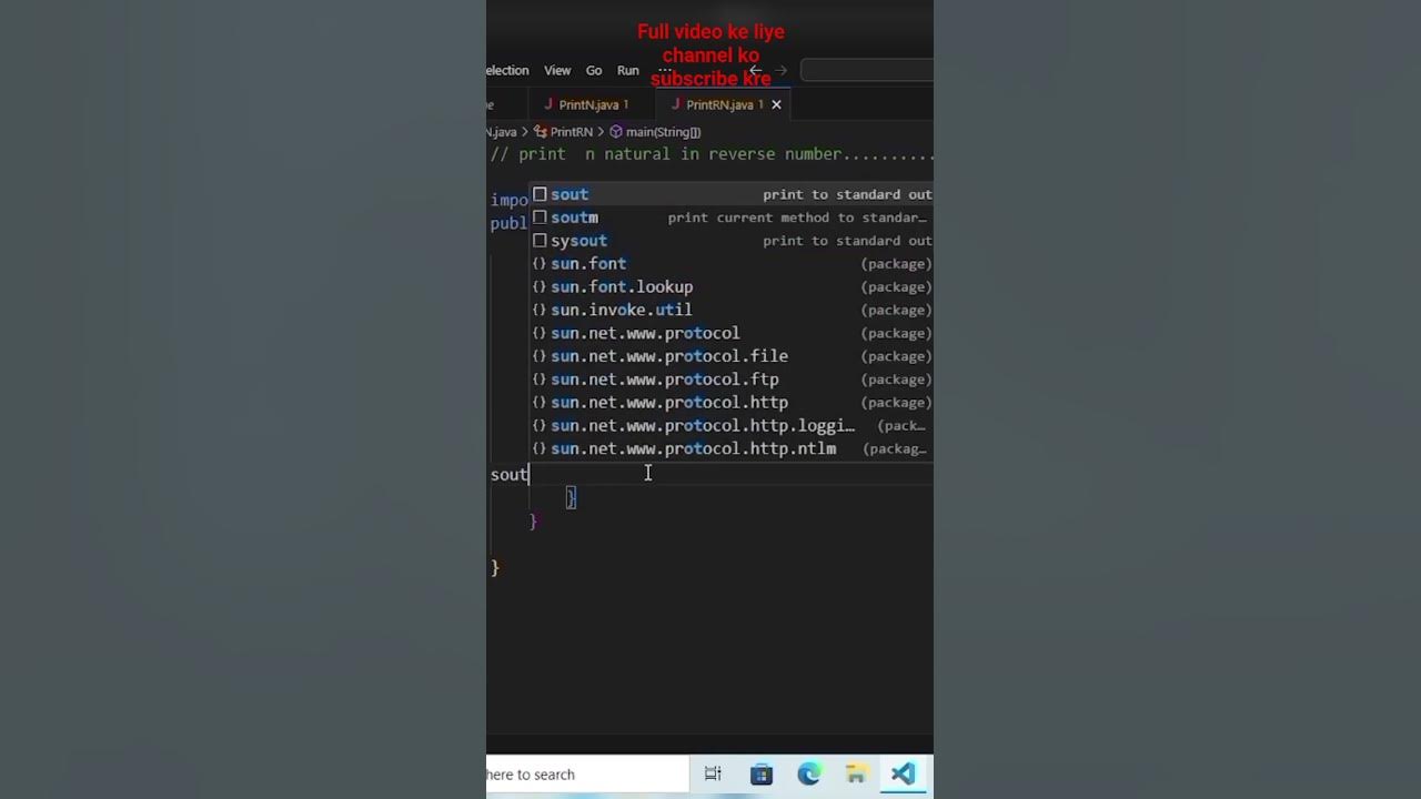 Print N Natural Number Program In reverse order l #Codersandy #java # ...