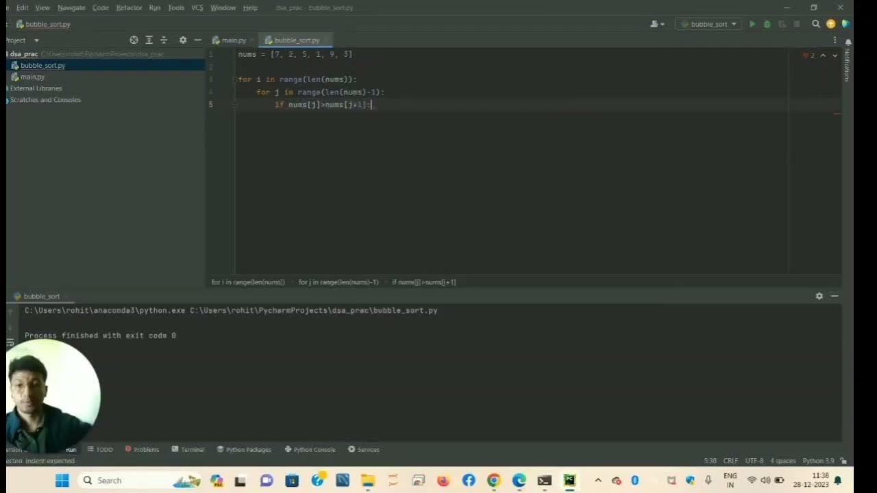 Bubble Sorting In Python Python Pythonprogramming Pythontutorial Bubble Sort Youtube