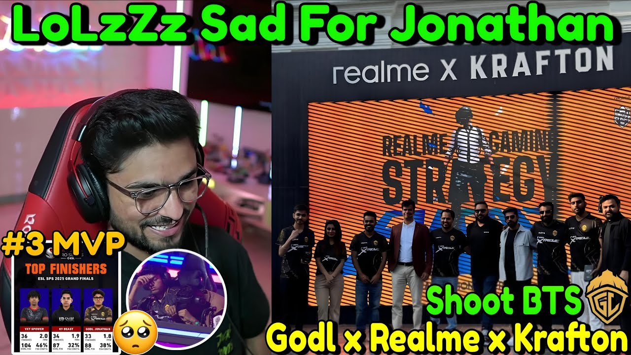 LolzZz Sad For Jonathan MVP 🥺 Godl x Realme x Krafton Shoot BTS - YouTube