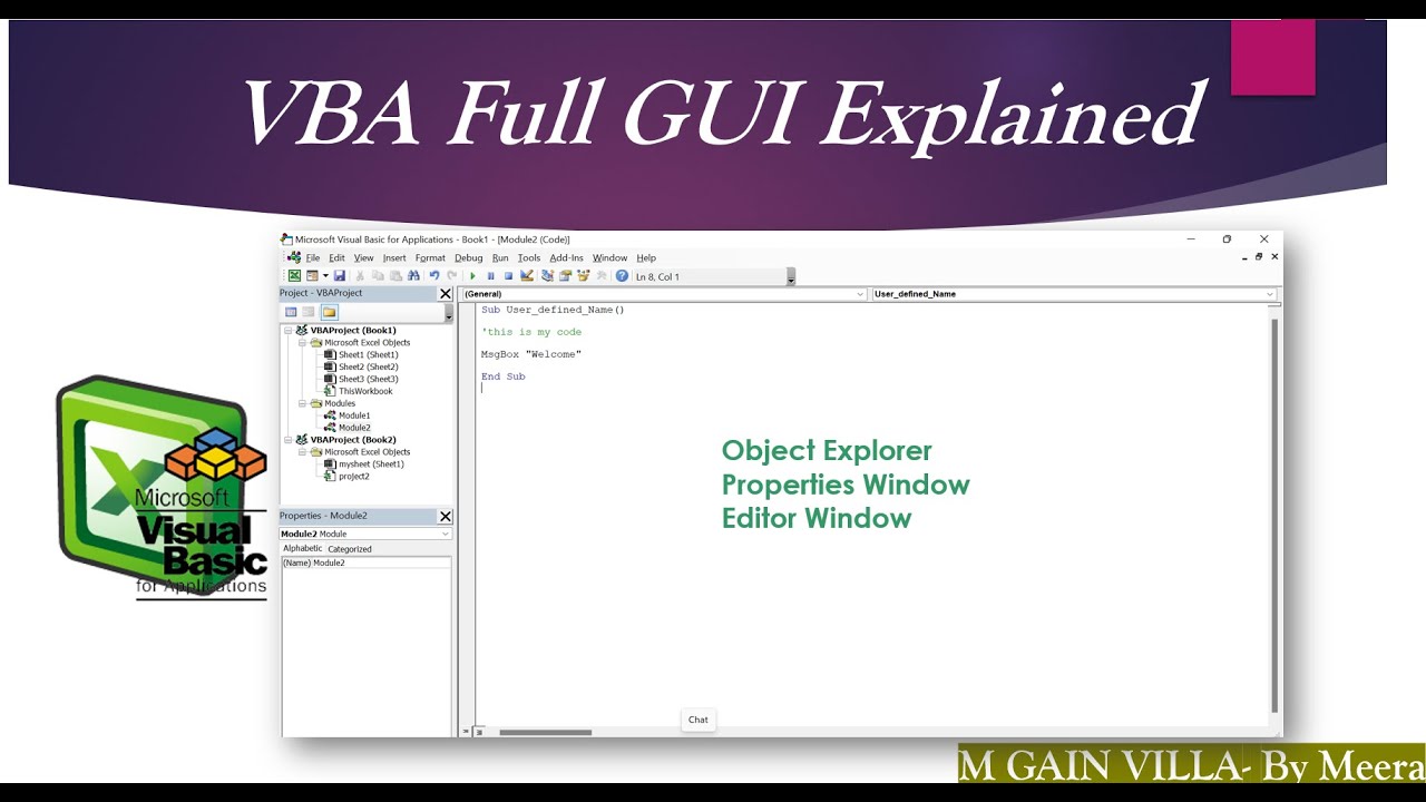Excel Vba User Interface Of Vba Screen Youtube