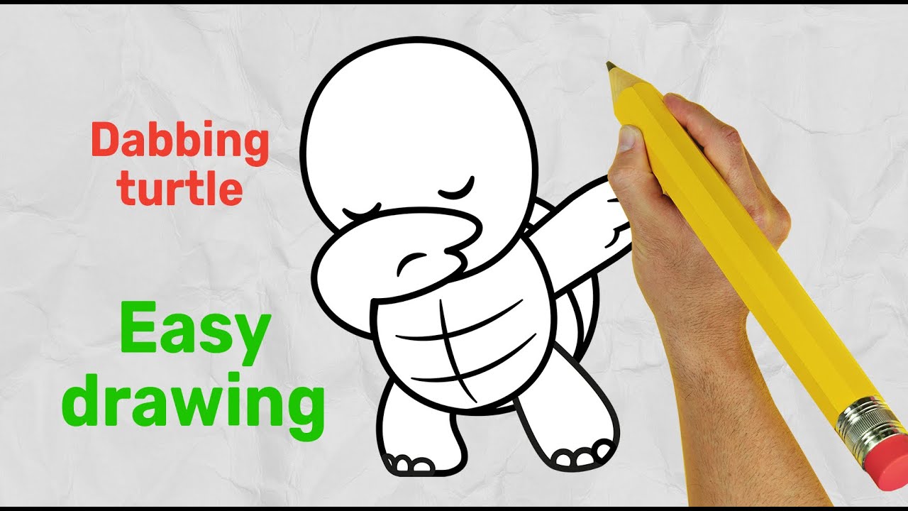 How to Draw Dabbing Turtle | Easy way | Only drawing - YouTube
