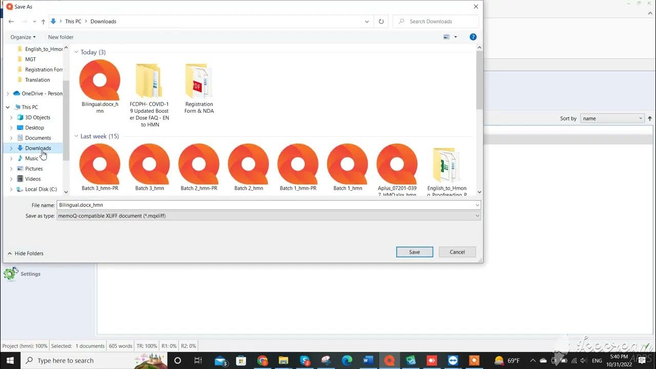 How to export MemoQ File for your client to view - YouTube