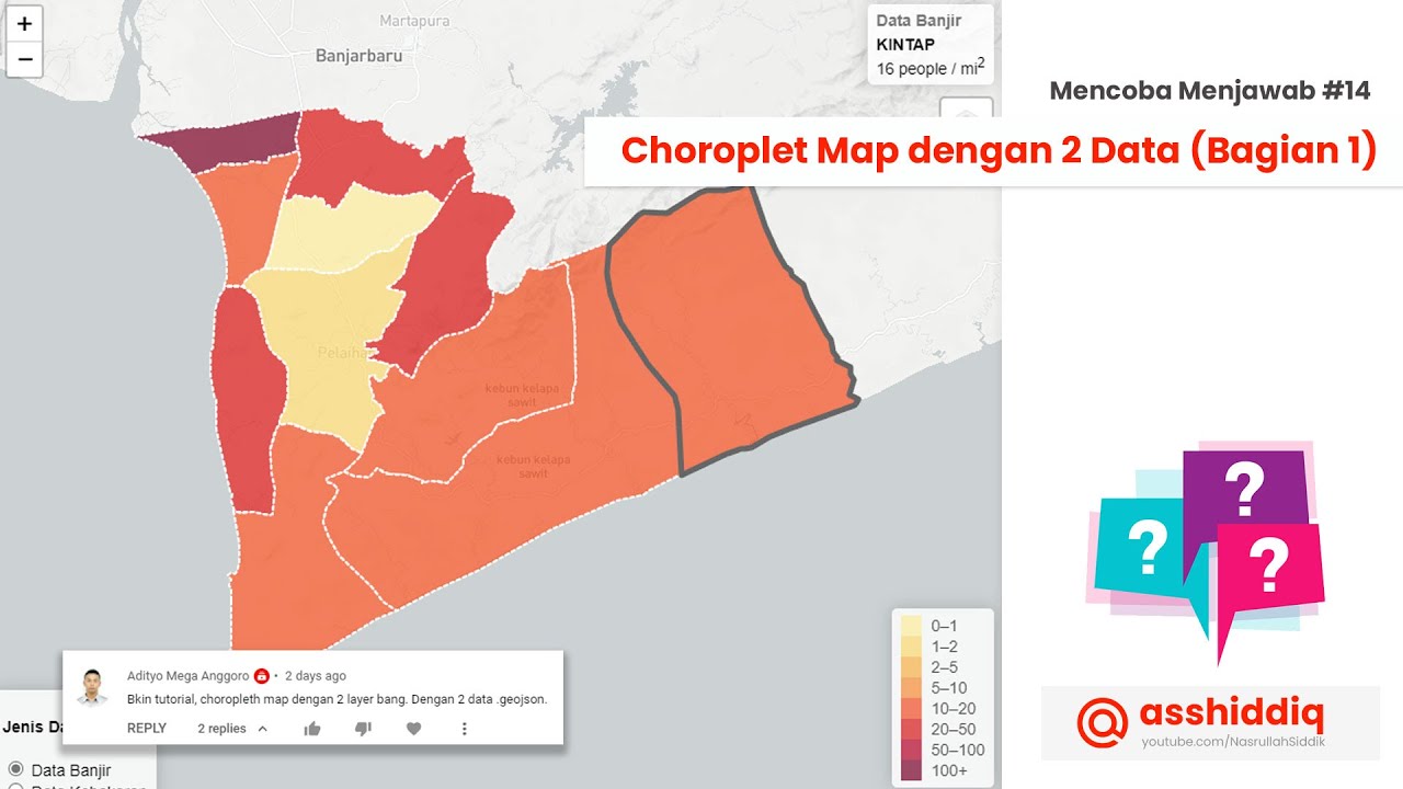 MENCOBA MENJAWAB PART 14 - Choroplet Map dengan 2 Data (Leaflet) - YouTube