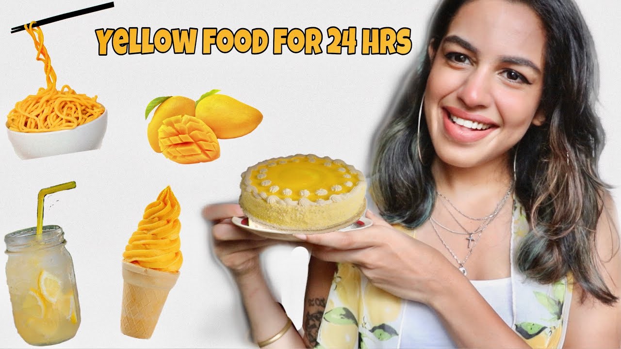 Only Ate Yellow Food for 24 Hours | How I edit my mini videos - YouTube