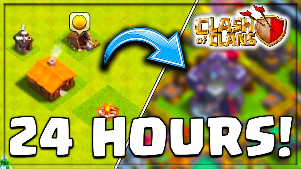 MY 24 HOUR PROGRESS in Clash of Clans! - YouTube