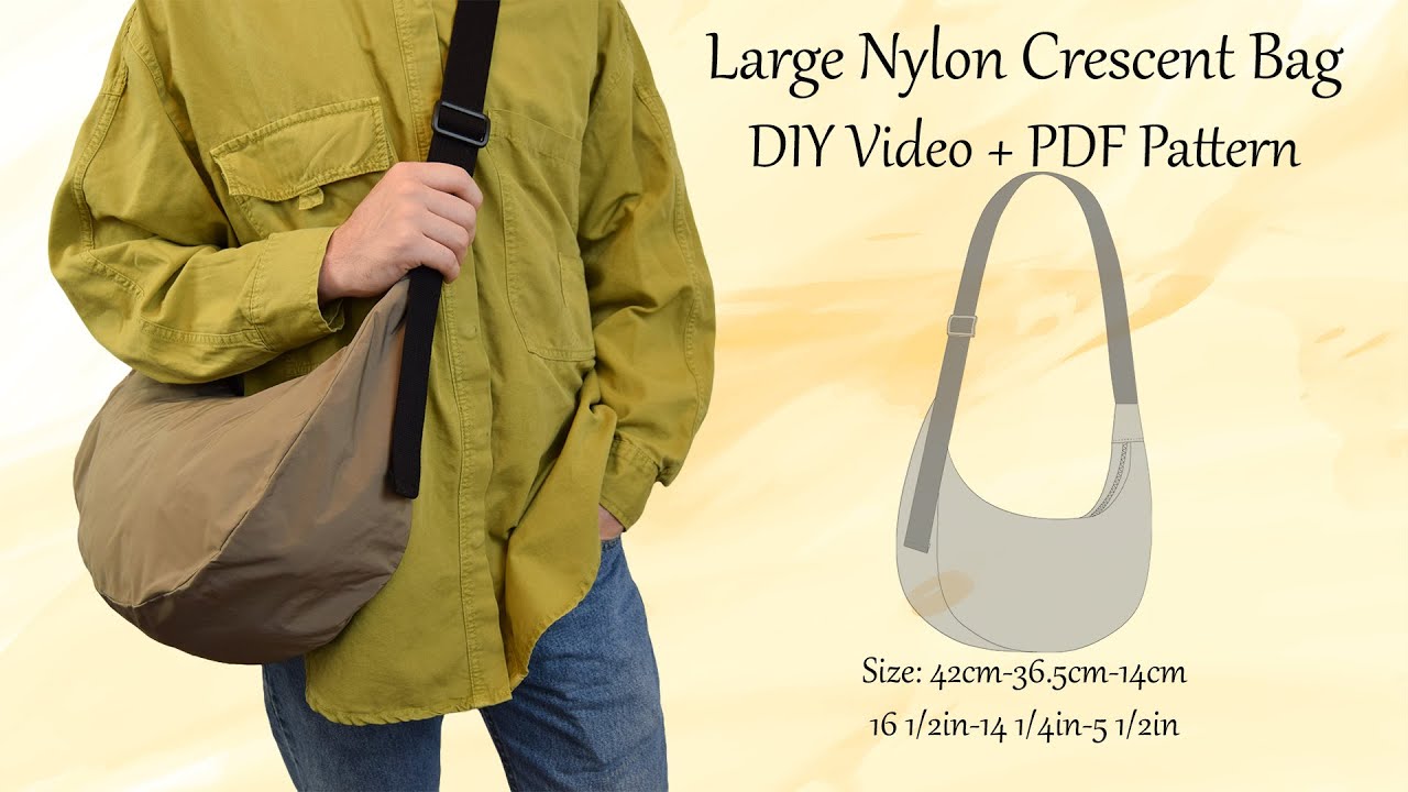 How to Sew a Large Nylon Crescent Bag With Inside Pocket - DIY Sewing ...