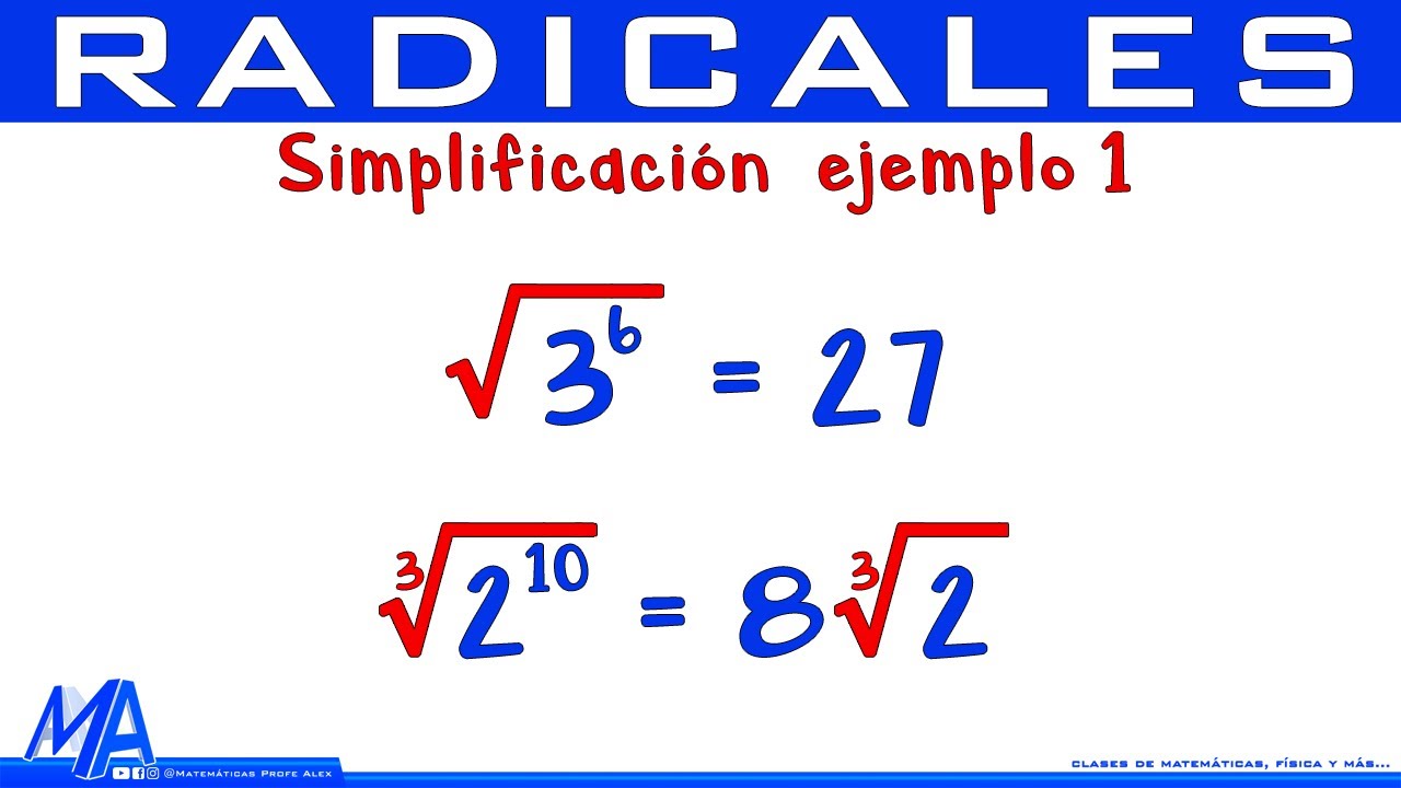 Simplificaci n De Radicales Ejemplo 1 YouTube