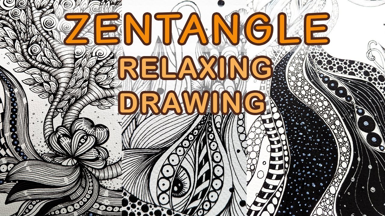Drawing for Relaxation. Mindfulness Drawing. Zentangle. Floral Mandala ...