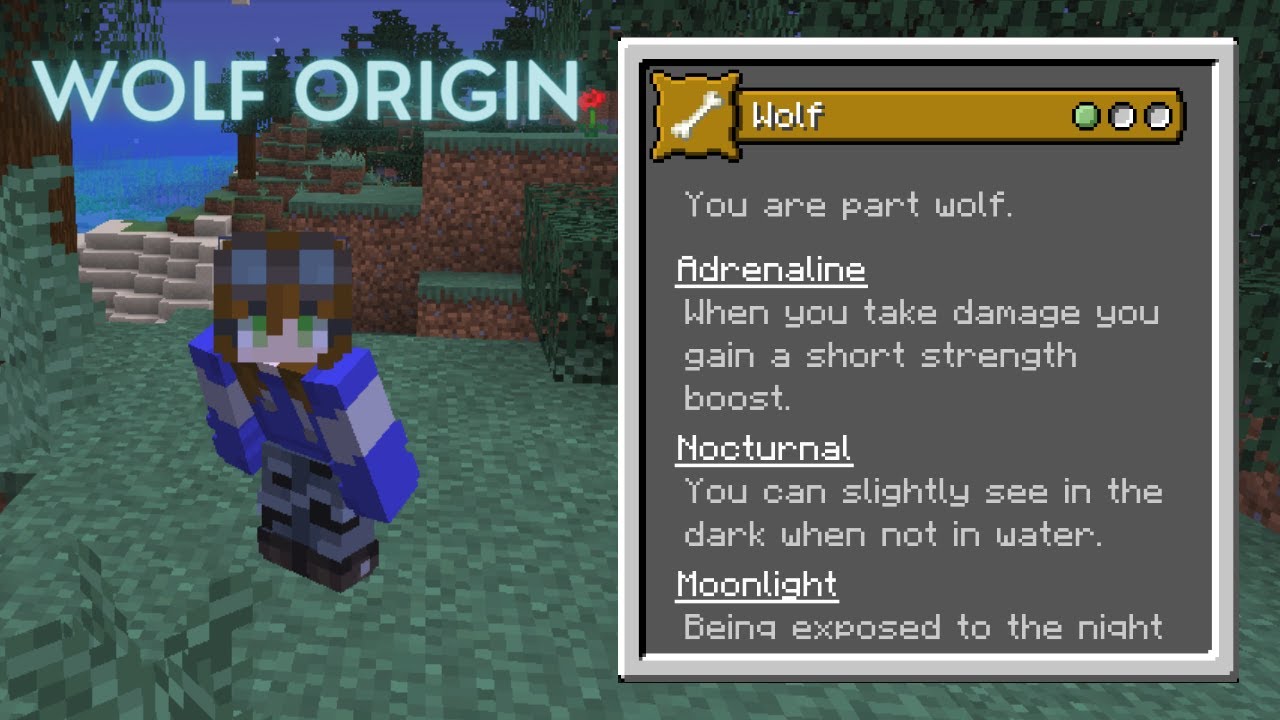 [OLD] Minecraft Origins Mod: Wolf! (Custom Origin) - YouTube