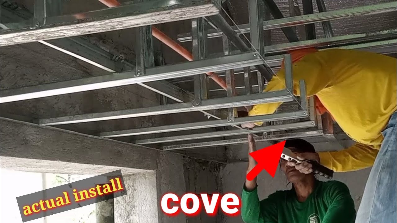pano mag install Ng metal furring sa kisame na may cove? - YouTube