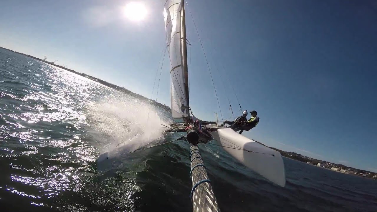 F18 NACRA INFUSION MK2 lancée a 18.5 knt sur 500 m - YouTube