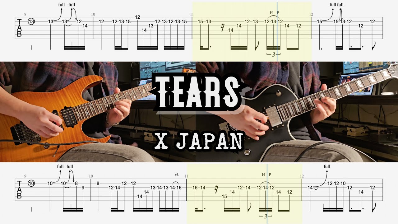 [TAB] X JAPAN - Tears (Guitar Solo with Tabs) - YouTube