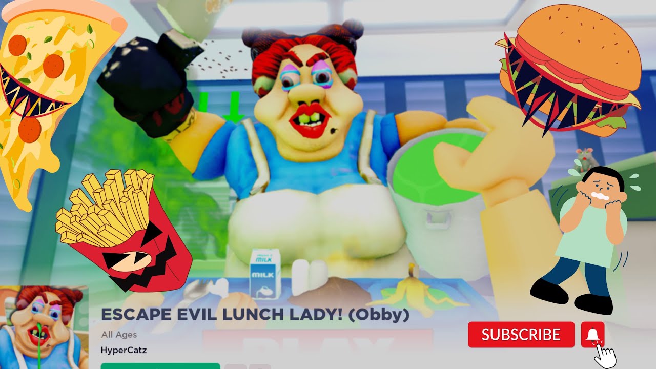 Full Game - Escape Evil LUNCH Lady! (scary obby) | Gameplay - YouTube