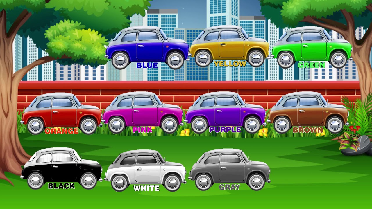 Colors Songs VIdeo - 1 | Learn in Car shape animation, Teach Colours to ...