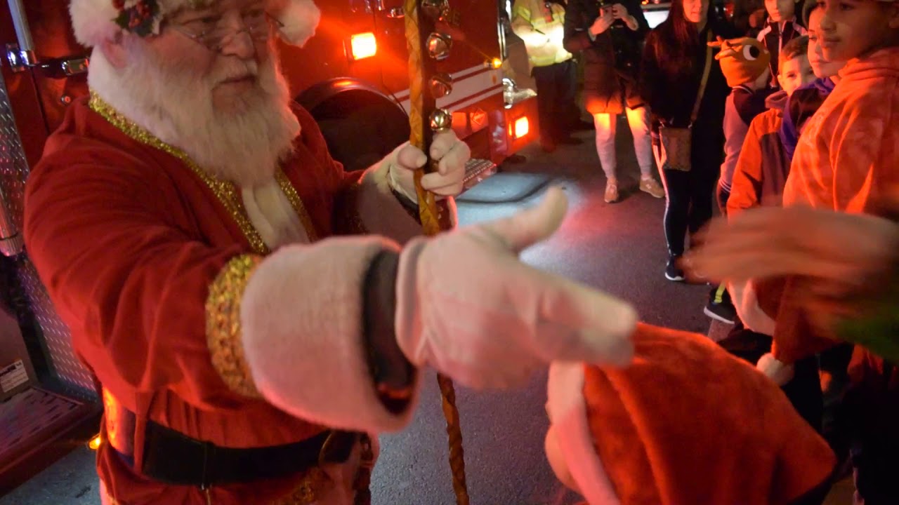 Santa Claus shaking hands with Johnny - YouTube