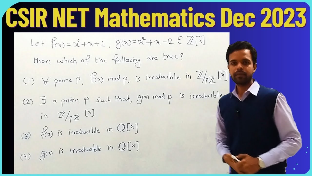 Csir Net Dec 2023 Mathematics Abstract Algebra Memory Based