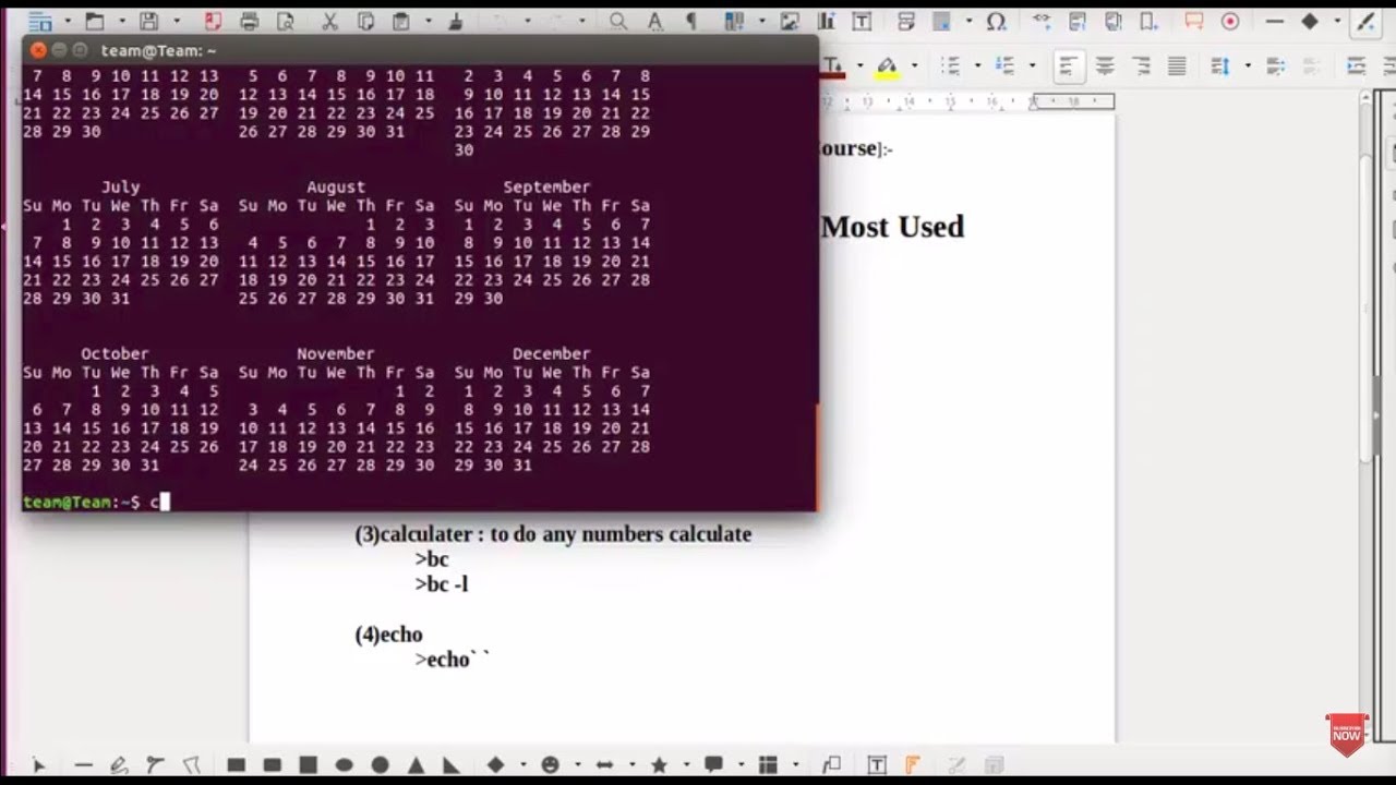 Basic Linux commands | cal | date| bc/bc-l | echo | std-11 | commerce ...