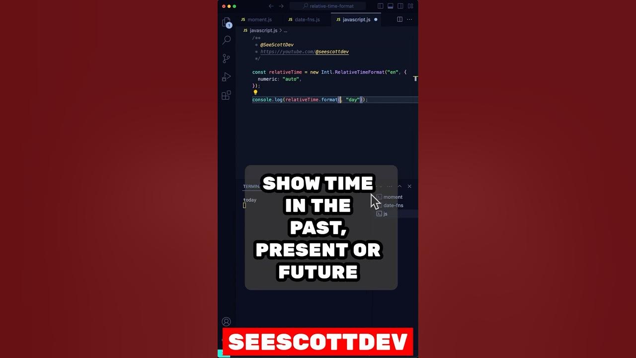 STOP using Moment JS and date-fns (for relative time) - YouTube