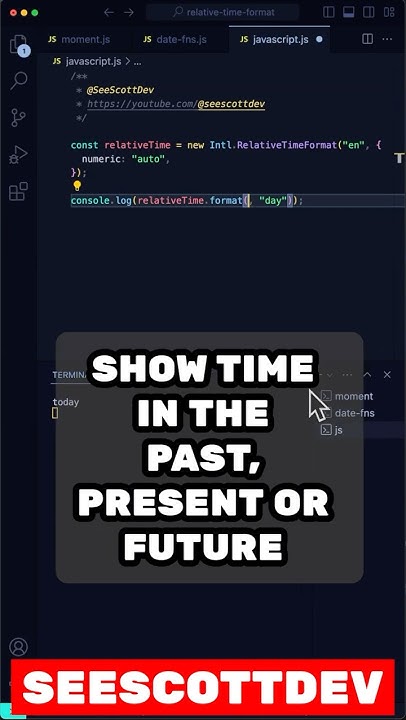 STOP using Moment JS and date-fns (for relative time) - YouTube