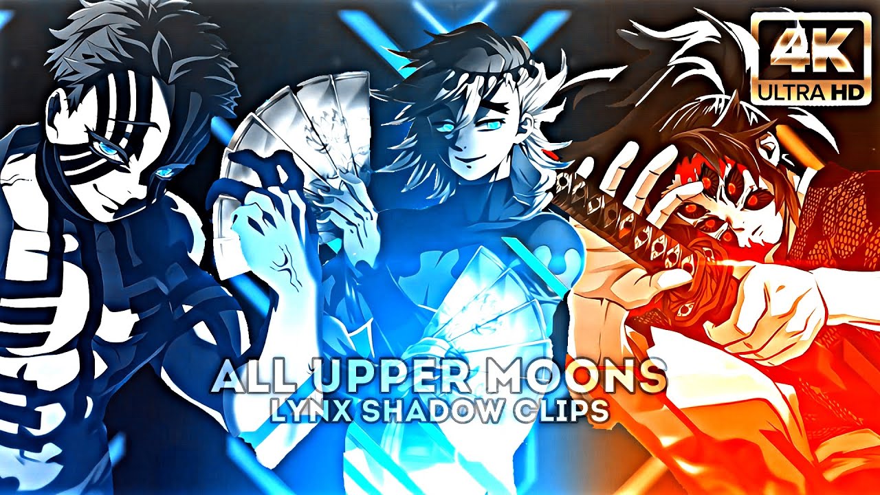 ALL UPPER MOONS DEMON SLAYER Full HD 4K With CC // New clips Lynx ...