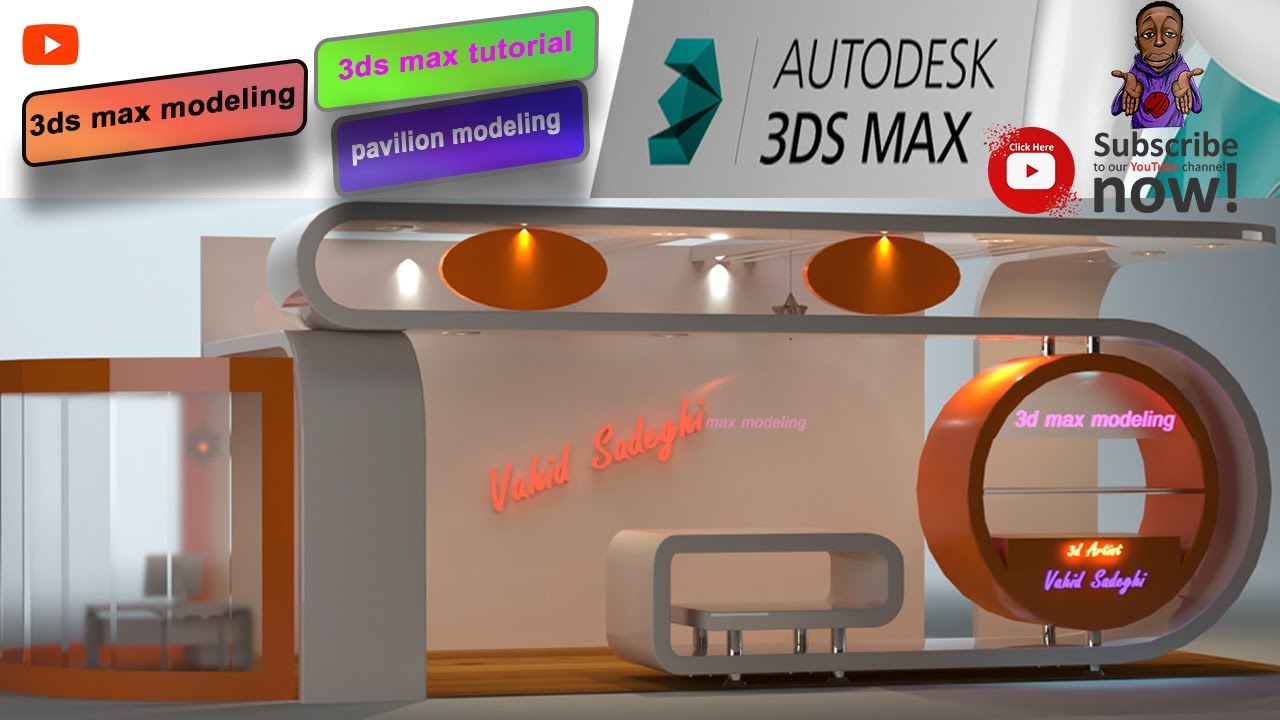 3d max modeling - 3d model exhibition stand- tutorial 3d max - vray ...