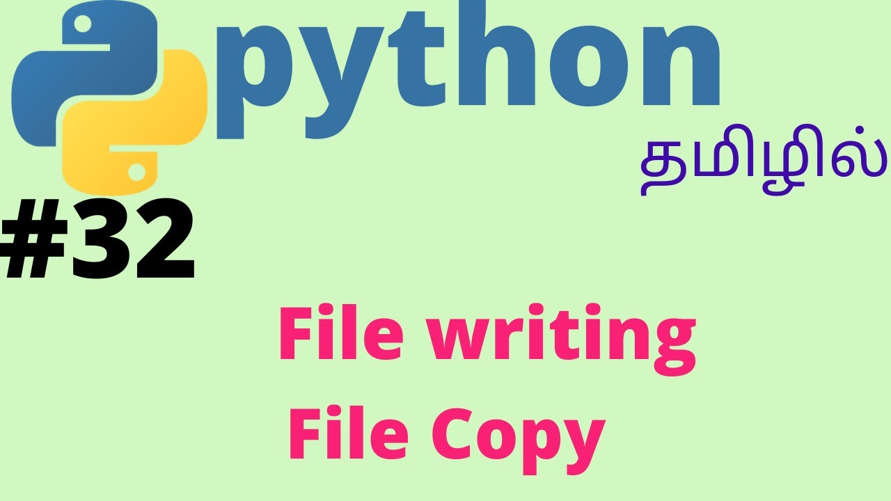 Python write a file and copy a file | Tamil - YouTube