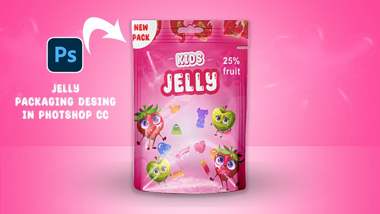 Jelly Product Packaging Design In Photoshop Tutorial - YouTube