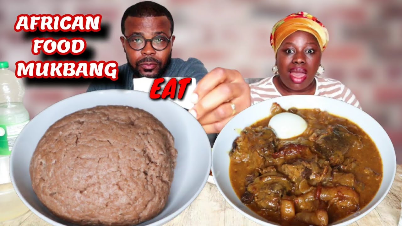 30 SECONDS PICK AND EAT MUKBANG CHALLENGE|WHEAT FUFU AND OGBONO SOUP ...