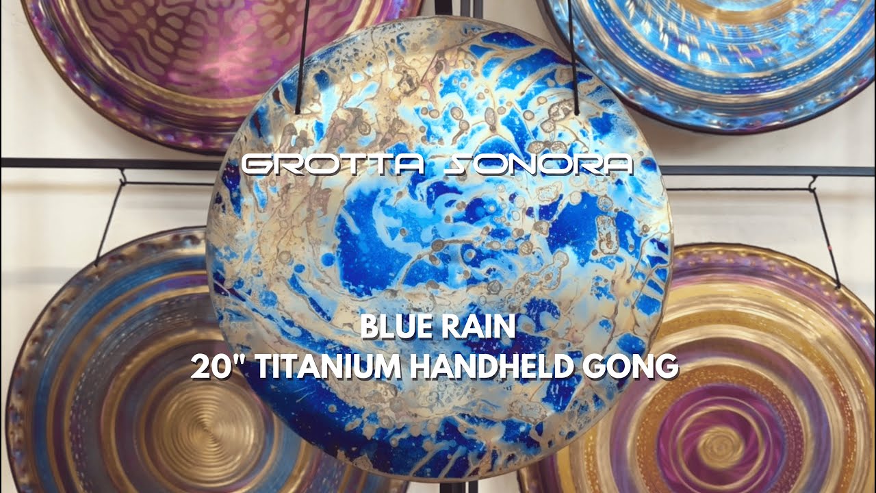 Grotta Sonora - Blue Rain 20" Titanium Handheld Gong - D# 157,7 Hz ...