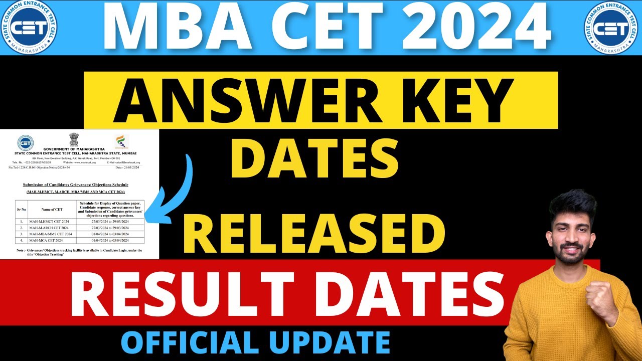 MBA CET 2024 Answer Key Dates Released | MBA CET Result Dates 2024 ...
